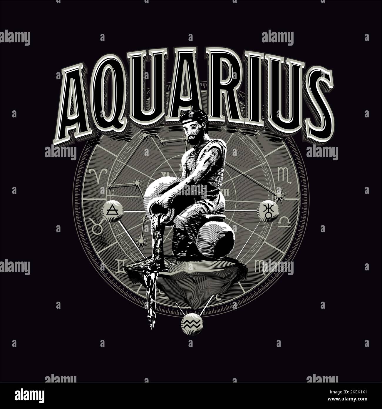 Aquarius astrology symbol in Stock Vector Images - Alamy