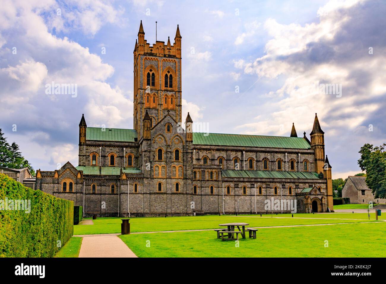 The striking architecture of the Roman Catholic Buckfast Abbey is part ...