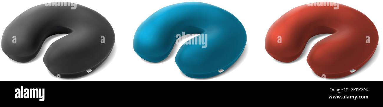 realistic vector icon set. Travel pillow for the neck Stock Vector ...