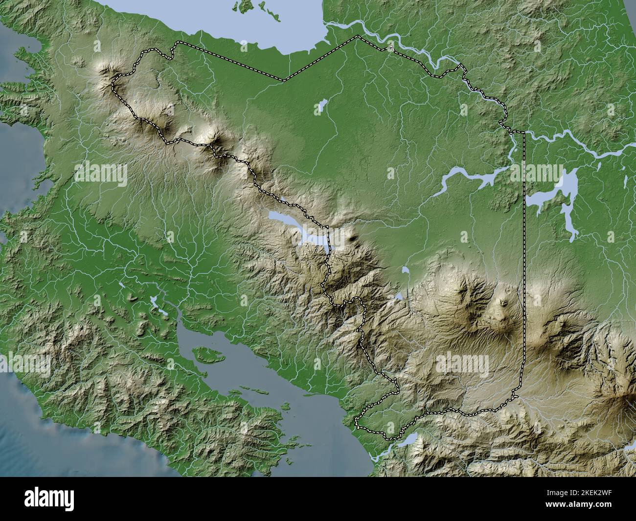 Alajuela, province of Costa Rica. Elevation map colored in wiki style ...