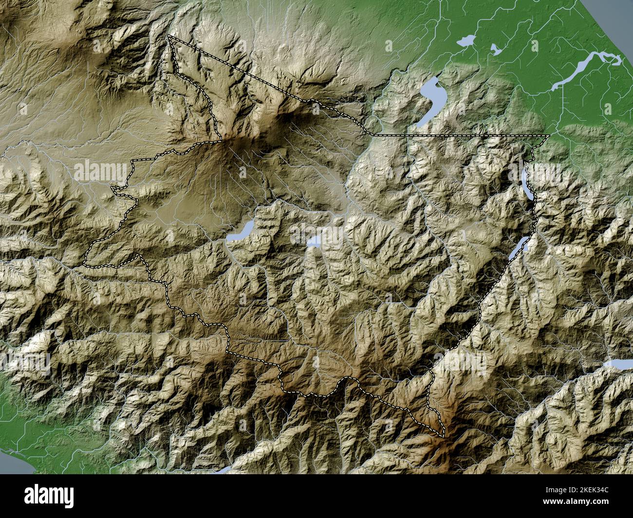 Cartago, province of Costa Rica. Elevation map colored in wiki style ...