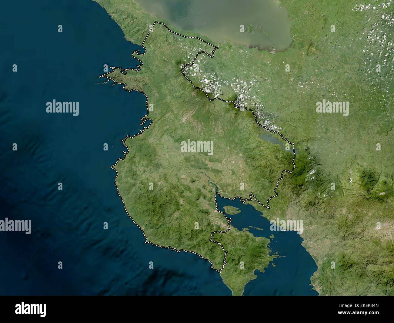 Guanacaste, province of Costa Rica. Low resolution satellite map Stock ...