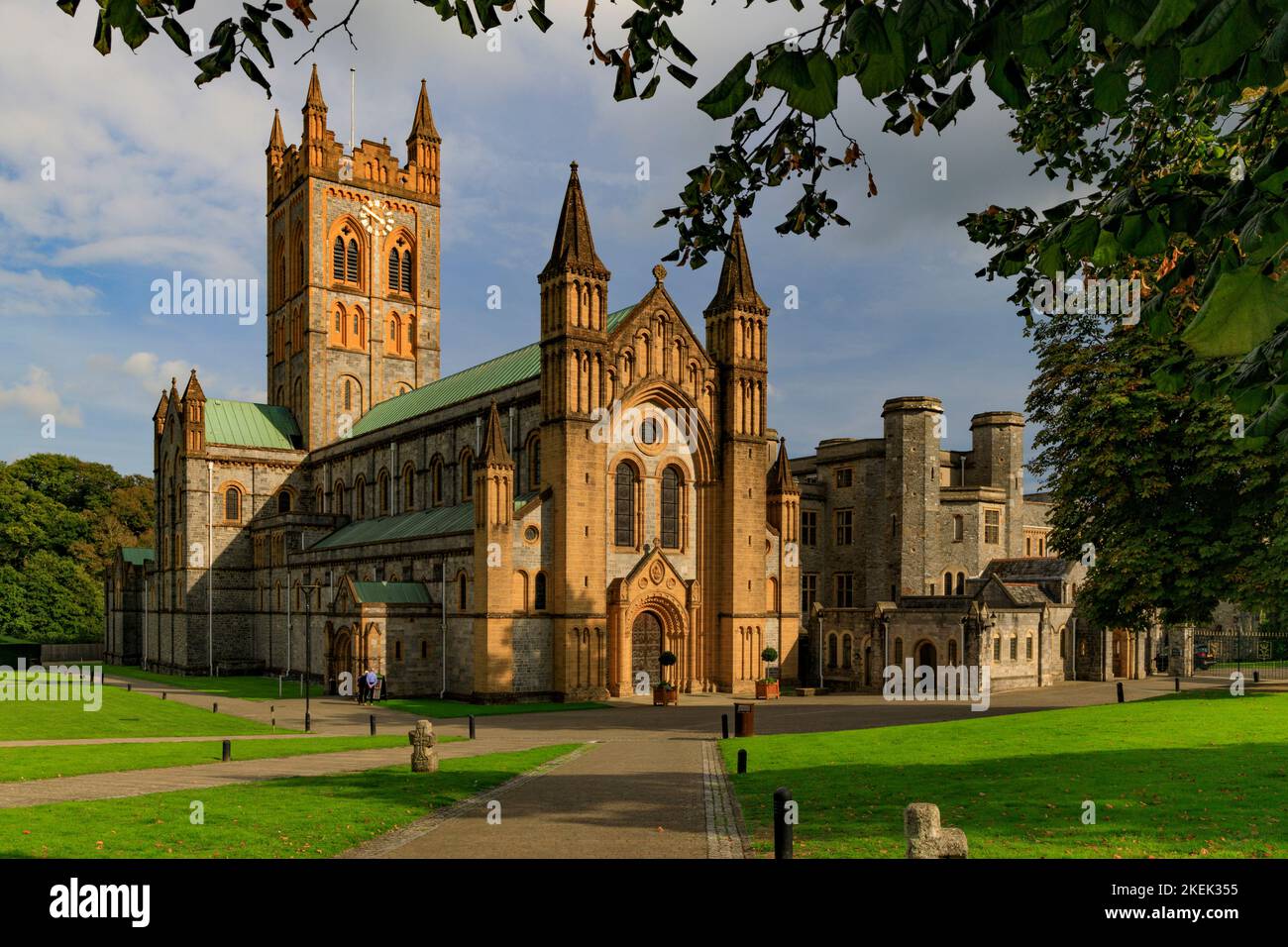 The striking architecture of the Roman Catholic Buckfast Abbey is part ...