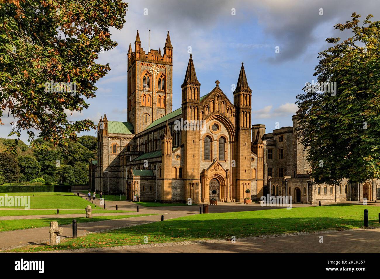 The striking architecture of the Roman Catholic Buckfast Abbey is part ...