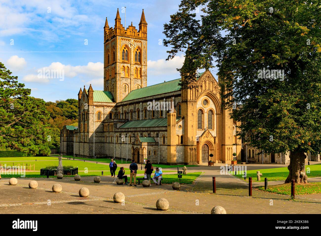 The striking architecture of the Roman Catholic Buckfast Abbey is part ...