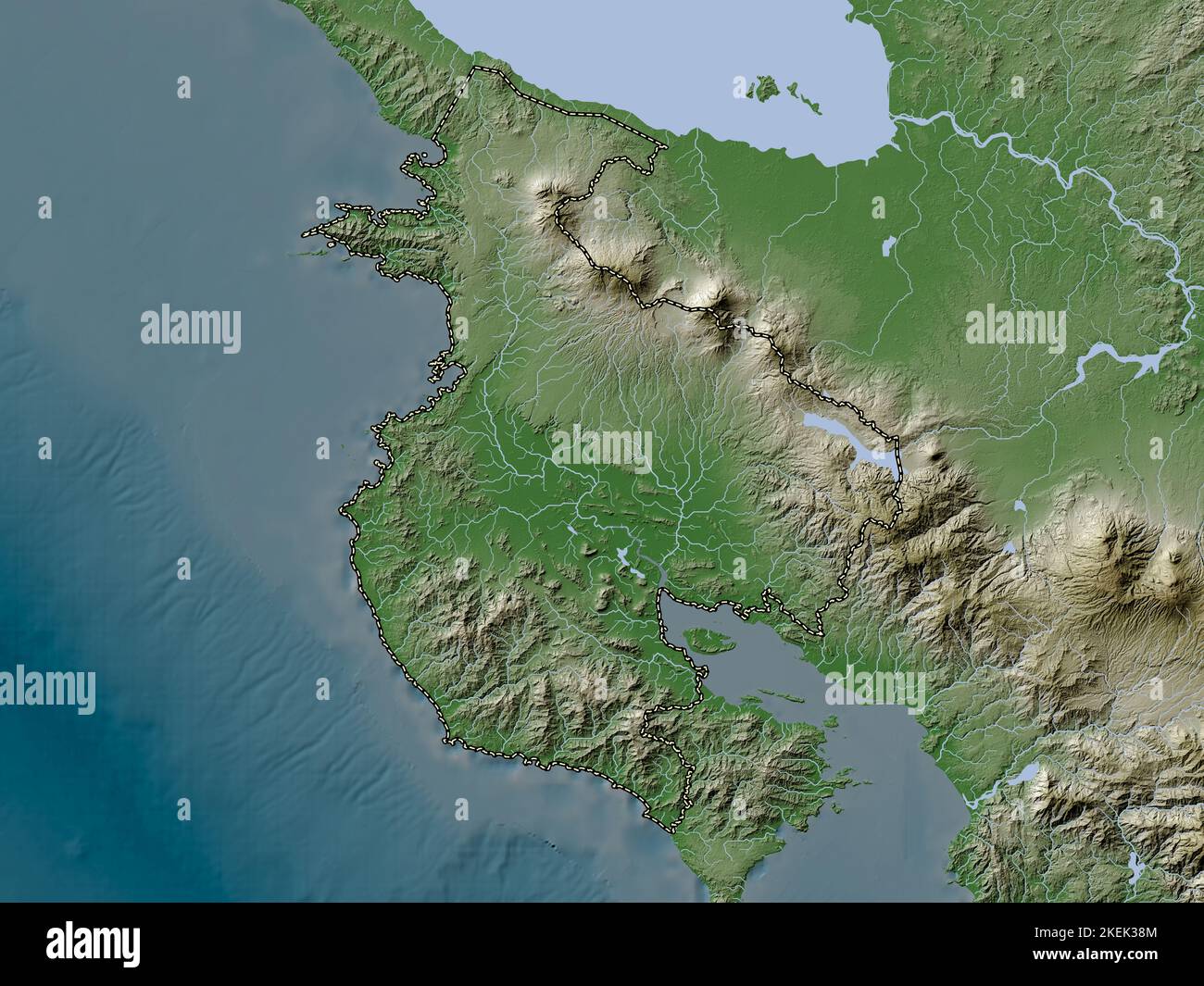 Guanacaste, province of Costa Rica. Elevation map colored in wiki style ...