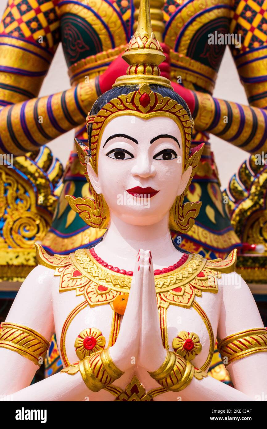 The figure of deva Statue is Wat Chaiyamangalaram (Thai’s Tample) in ...