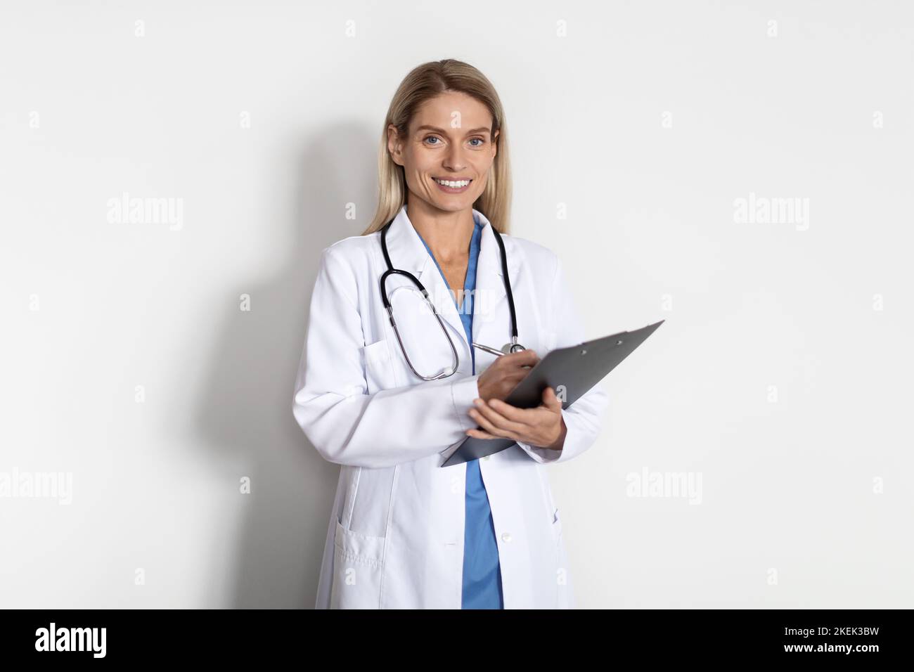 Medical Services. Portrait Of Beautiful Smiling Doctor Lady In Uniform ...