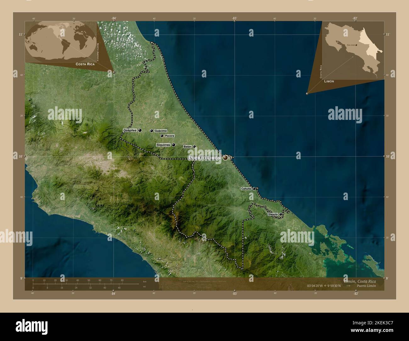 Limon province map hi-res stock photography and images - Alamy