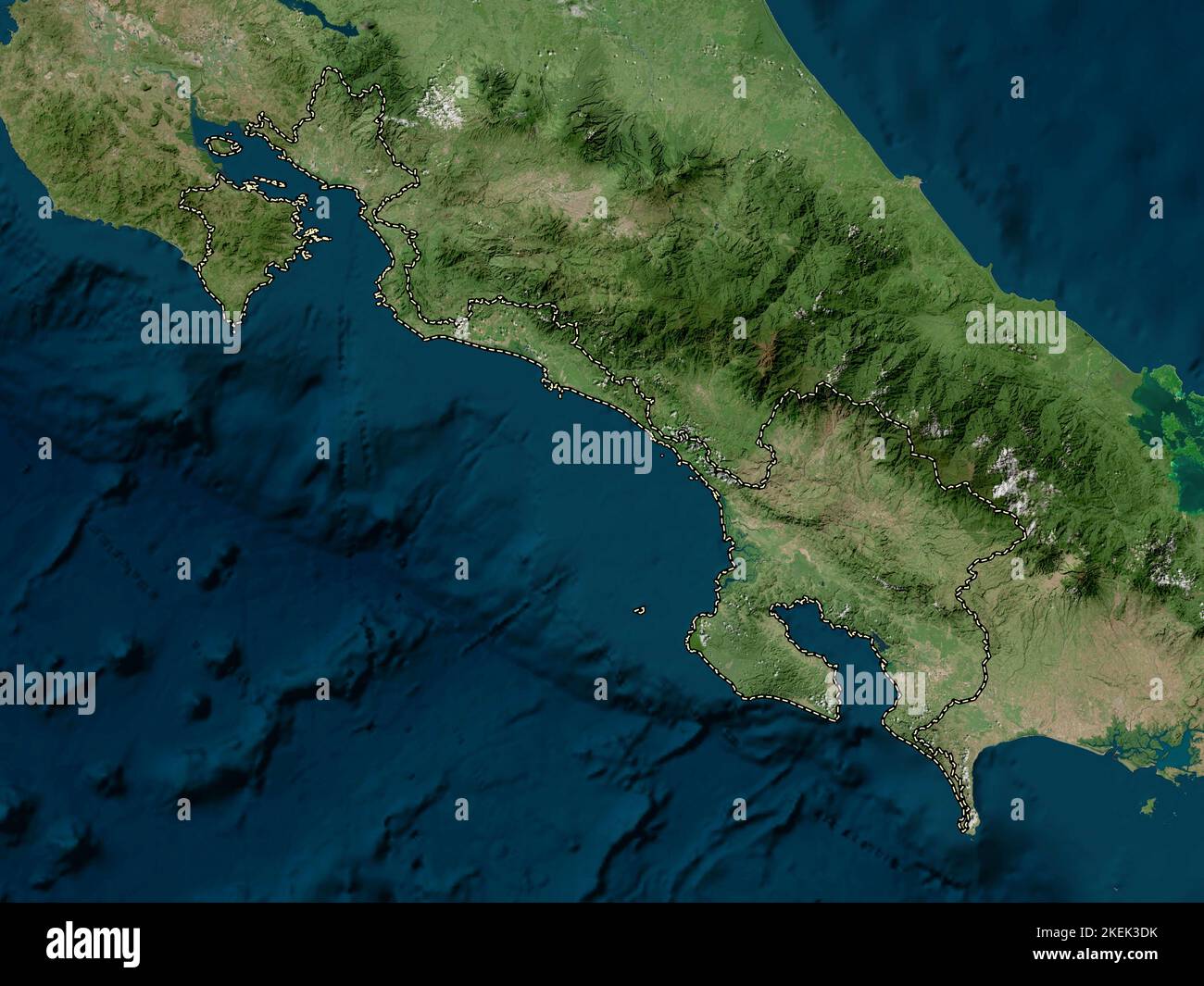 Puntarenas, province of Costa Rica. High resolution satellite map Stock ...