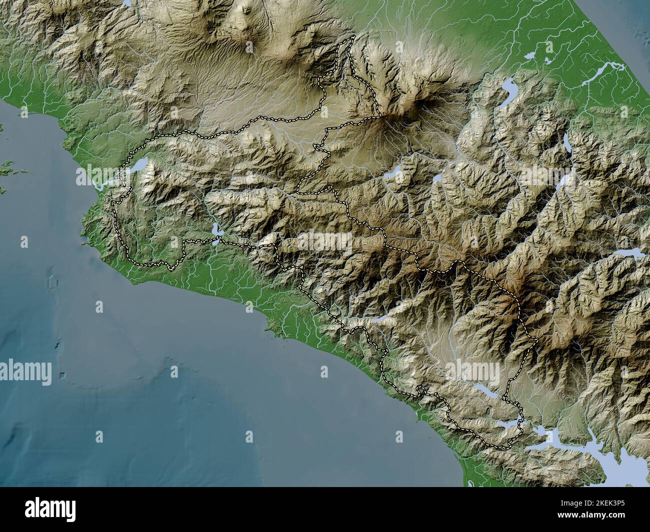 San Jose, province of Costa Rica. Elevation map colored in wiki style ...