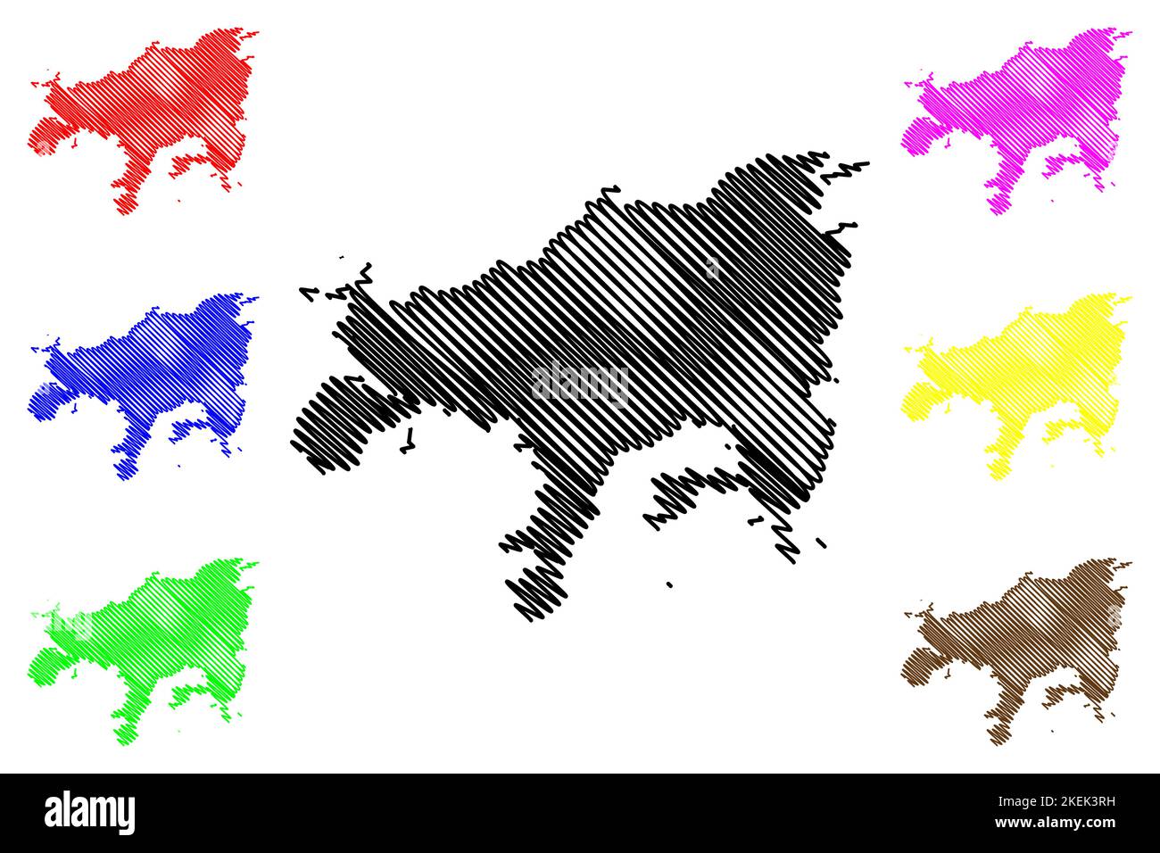 Shodoshima island (Japan, East Asia, Japanese archipelago) map vector ...
