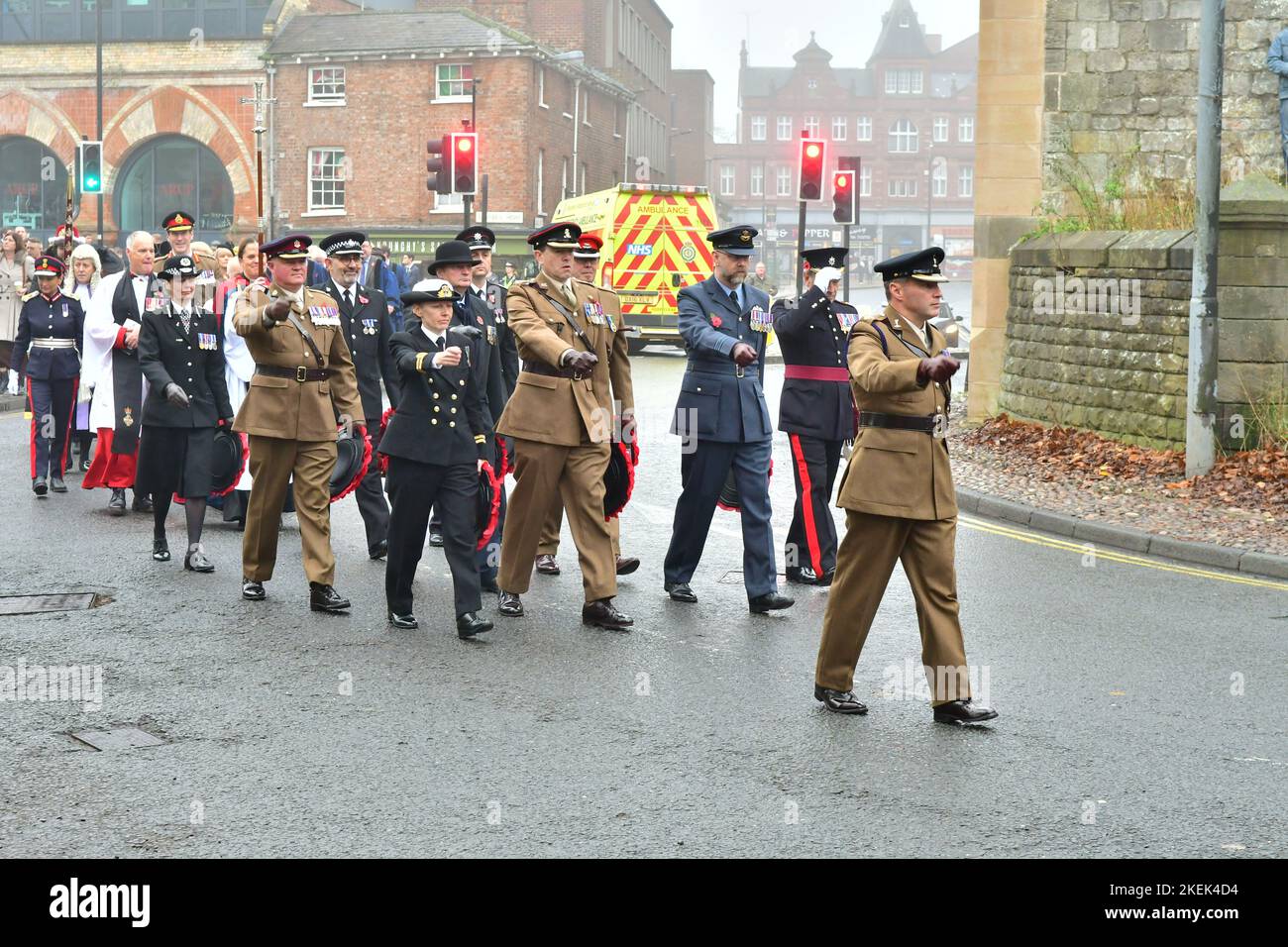 York, UK, 13th November 2022, Remembrance Sunday. Serving military and ...