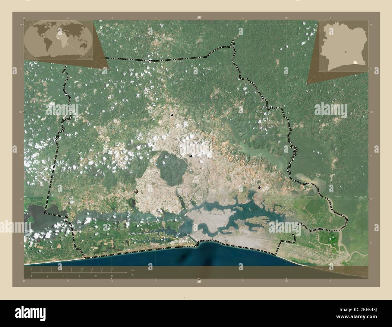 Abidjan, autonomous district of Cote d'Ivoire. High resolution ...