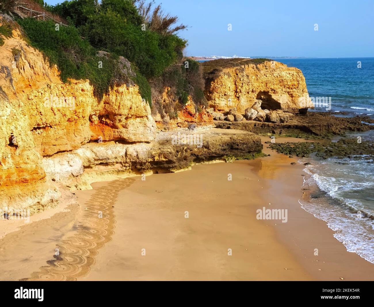 Beautiful beach sand mandala in Albufeira in Portugal Praia Maria Luisa ...