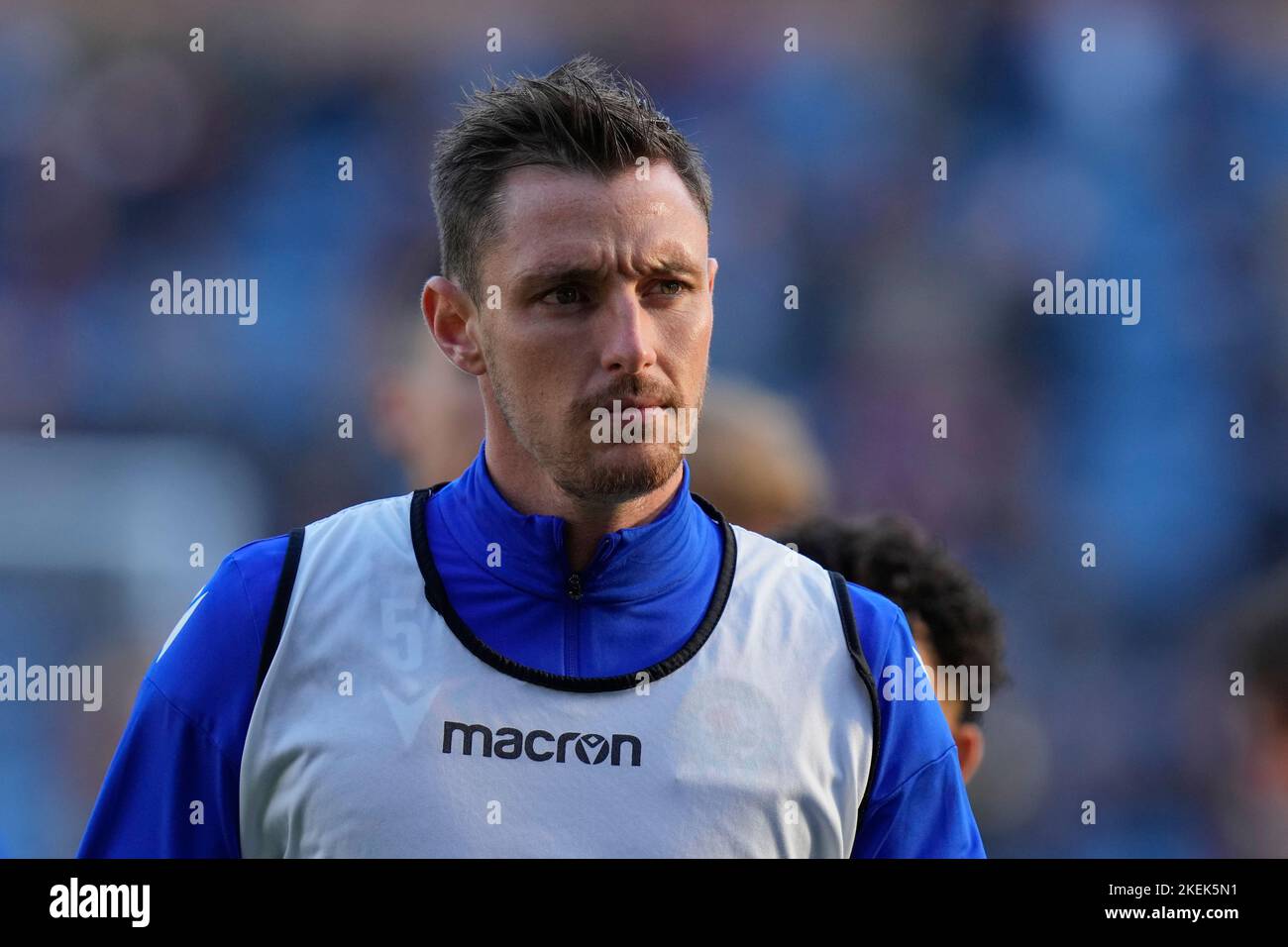 Dominic Hyam #5 of Blackburn Rovers warms up before the Sky Bet ...
