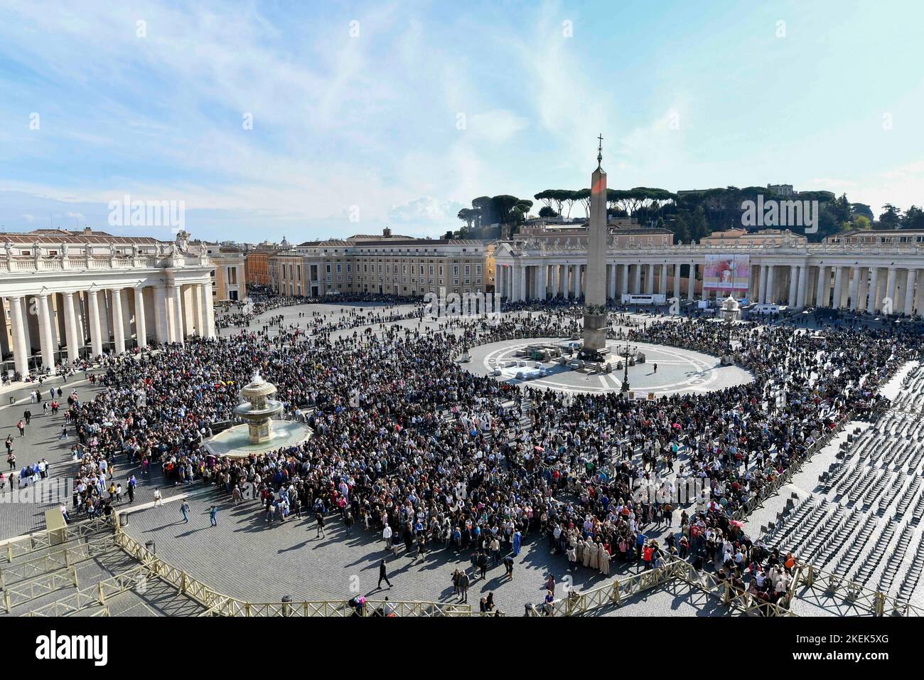 Italy, Rome, Vatican, 2022/11/13.Pope Francis adresses the crowd from ...