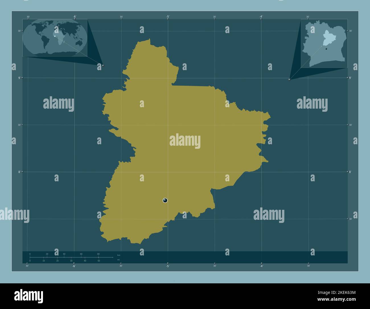 Vallee du bandama outline map hi-res stock photography and images - Alamy