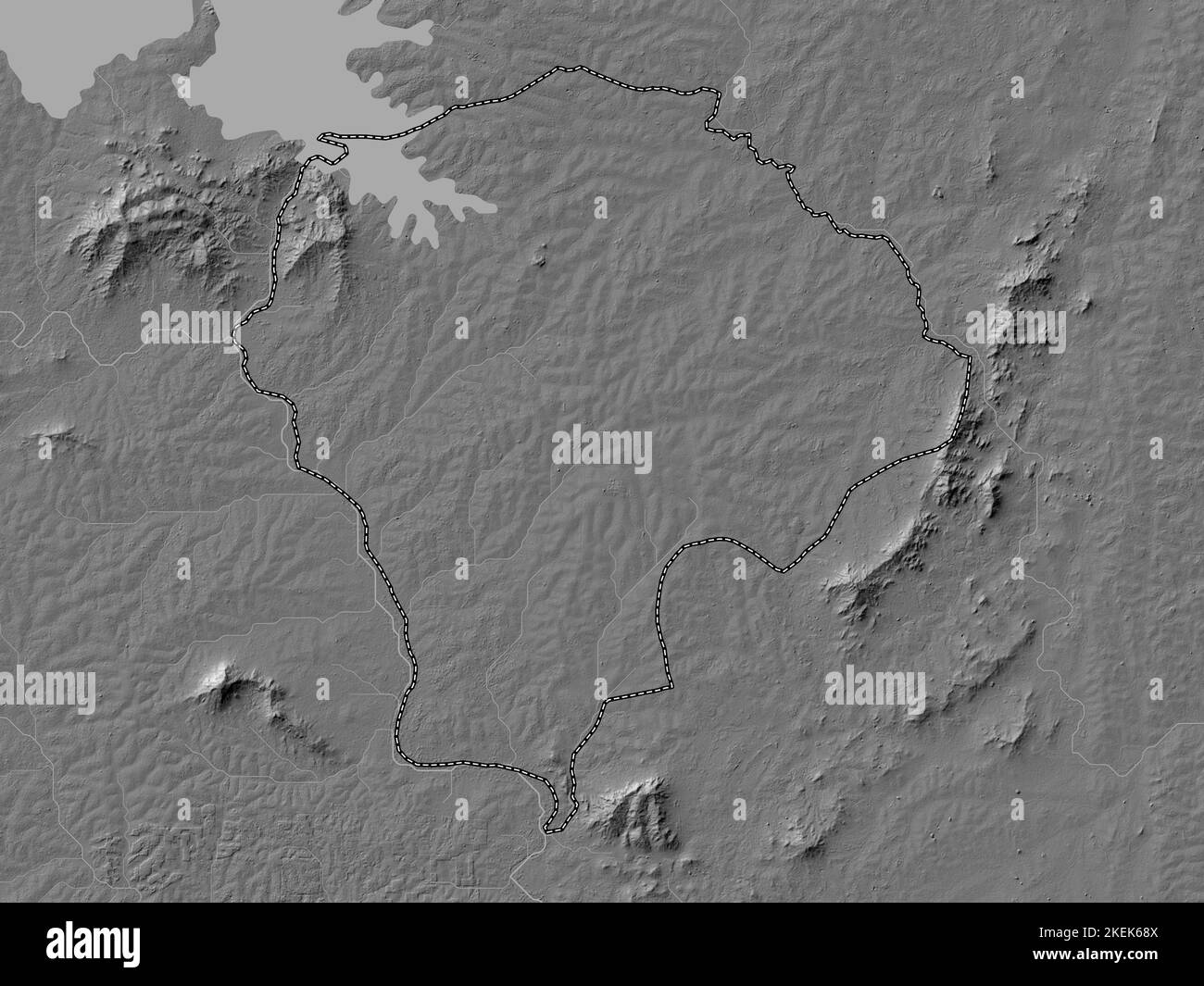 Yamoussoukro, autonomous district of Cote d'Ivoire. Bilevel elevation ...