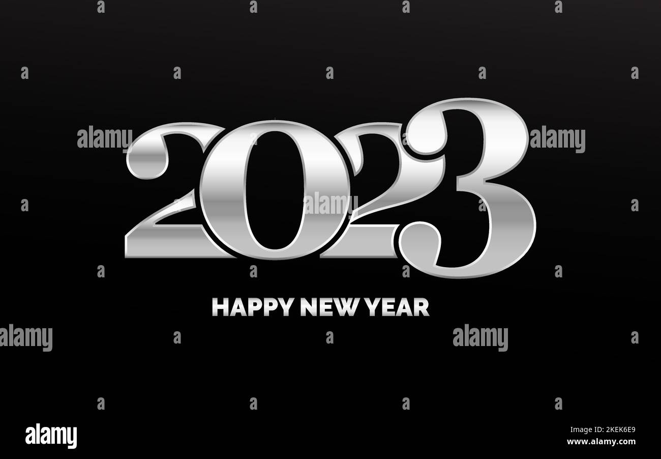 Happy New Year 2023 Text Design For Brochure Design Template Card