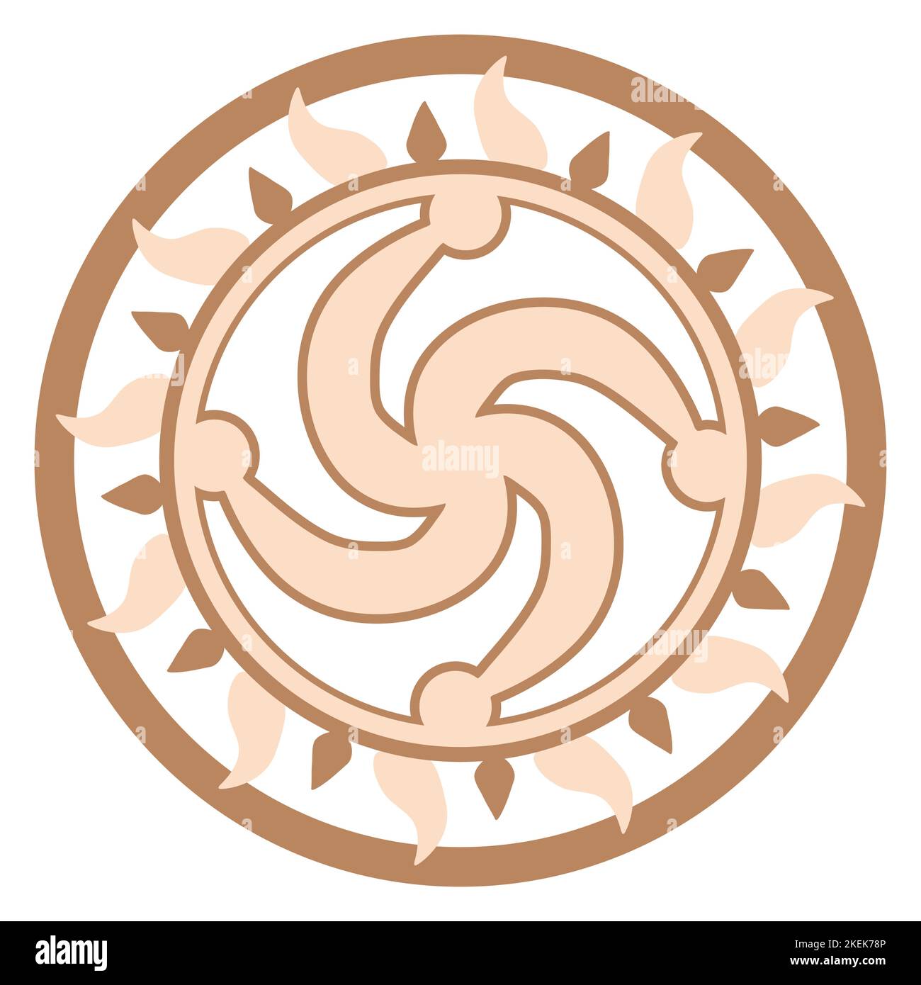 Rod symbol, an ancient Slavic symbol, decorated with Scandinavian ...