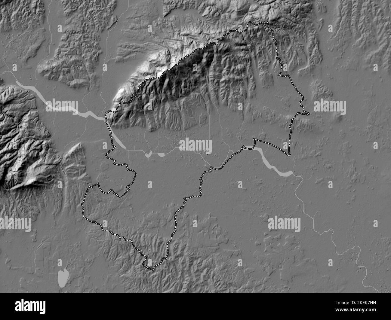 Grad Zagreb, city of Croatia. Bilevel elevation map with lakes and ...
