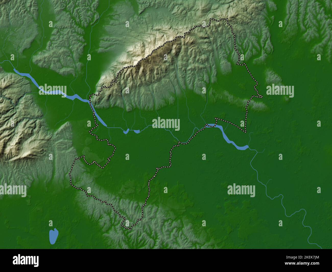 Grad Zagreb, city of Croatia. Colored elevation map with lakes and ...