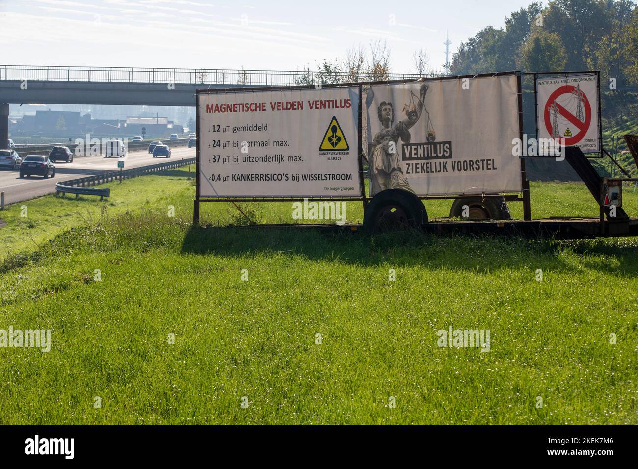 Illustration picture shows a giant poster regarding Ventilus in ...