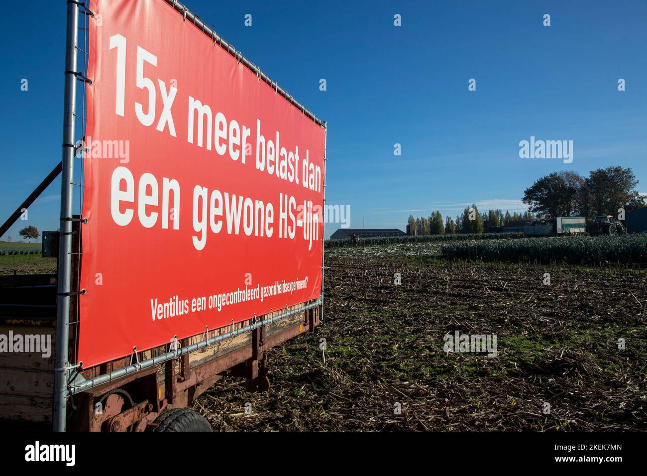 Illustration picture shows a giant poster regarding Ventilus in ...