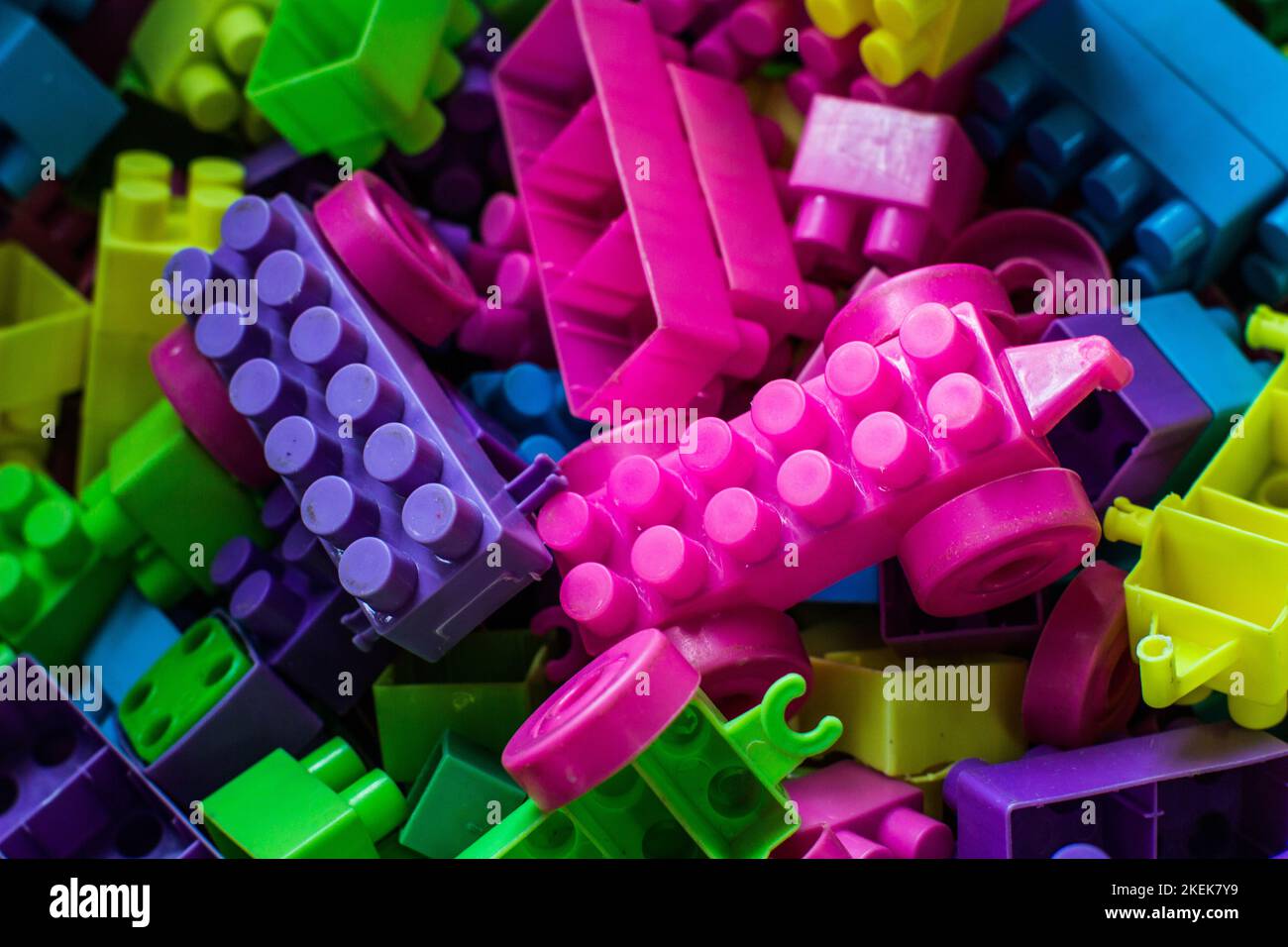 Plastic toy blocks Stock Photo - Alamy