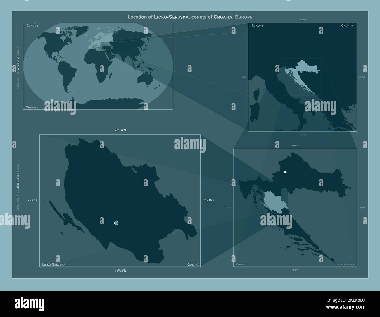 Licko senjska vector map hi-res stock photography and images - Alamy