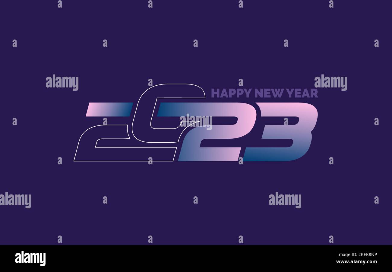 Happy New Year 2023 Text Design For Brochure Design Template Card