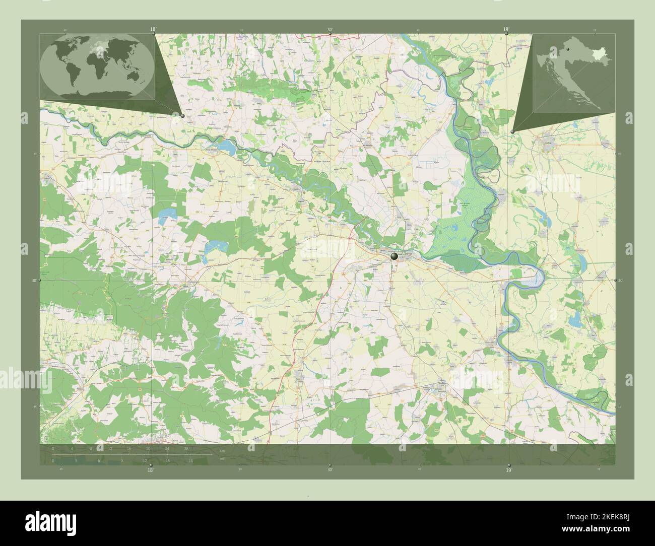 Osijek map hi-res stock photography and images - Alamy