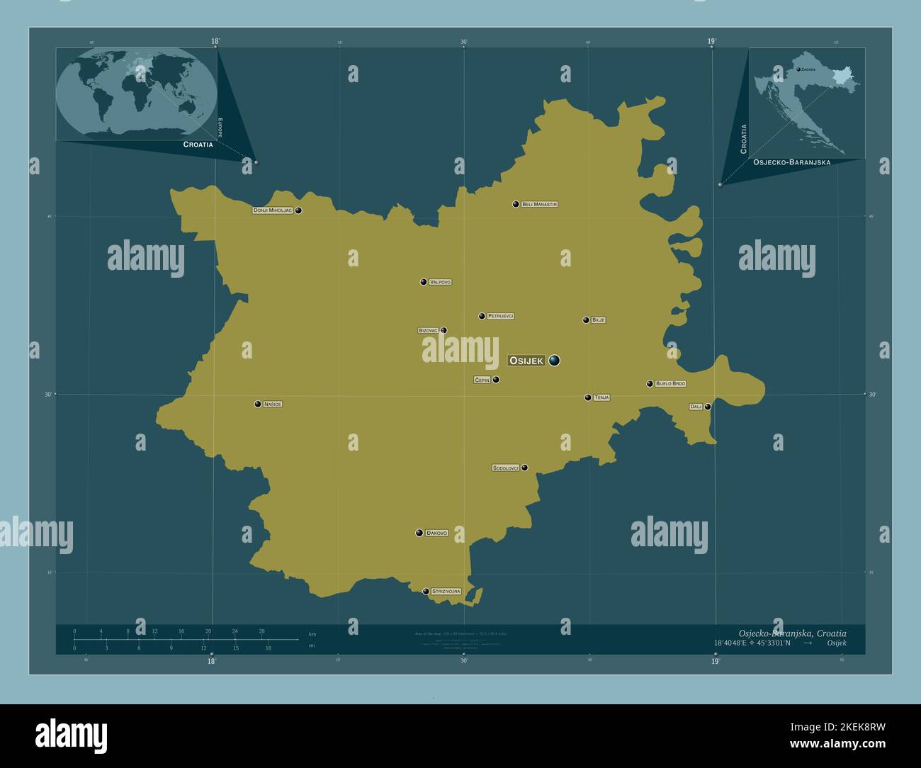 Osijek map hi-res stock photography and images - Alamy