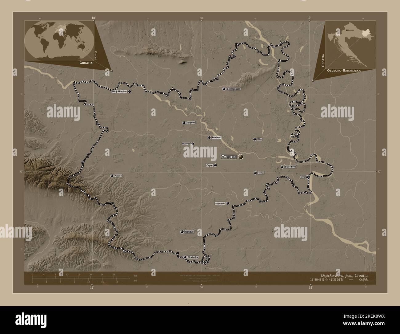 Osijek map hi-res stock photography and images - Alamy