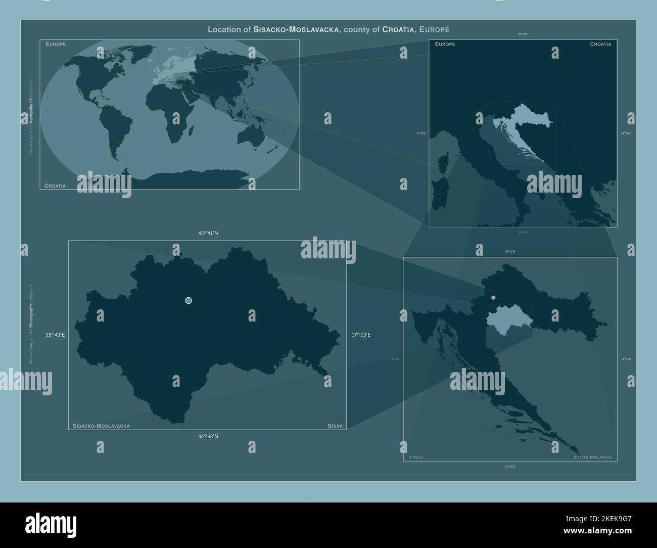 Sisacko moslavacka vector outline map hi-res stock photography and ...