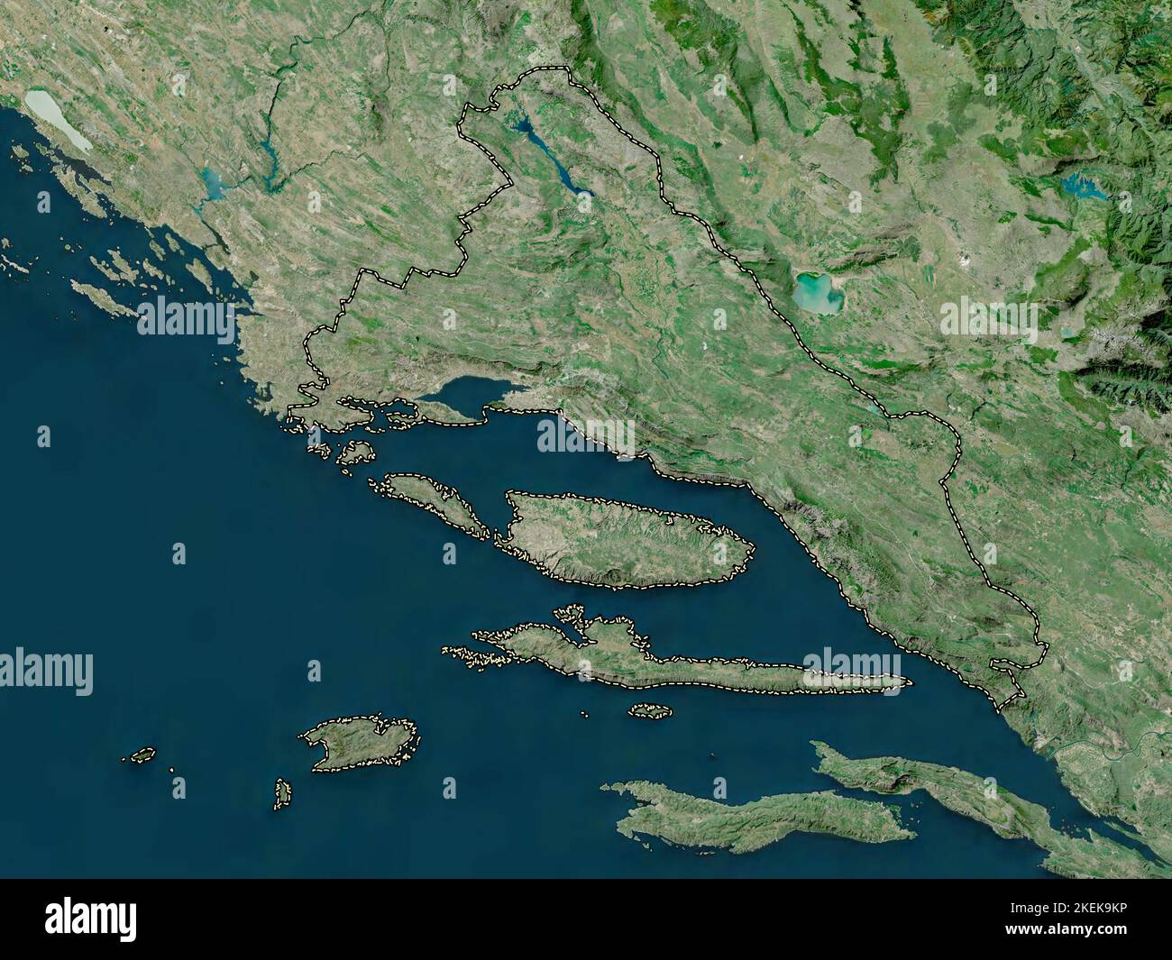 Splitsko-Dalmatinska, county of Croatia. High resolution satellite map ...