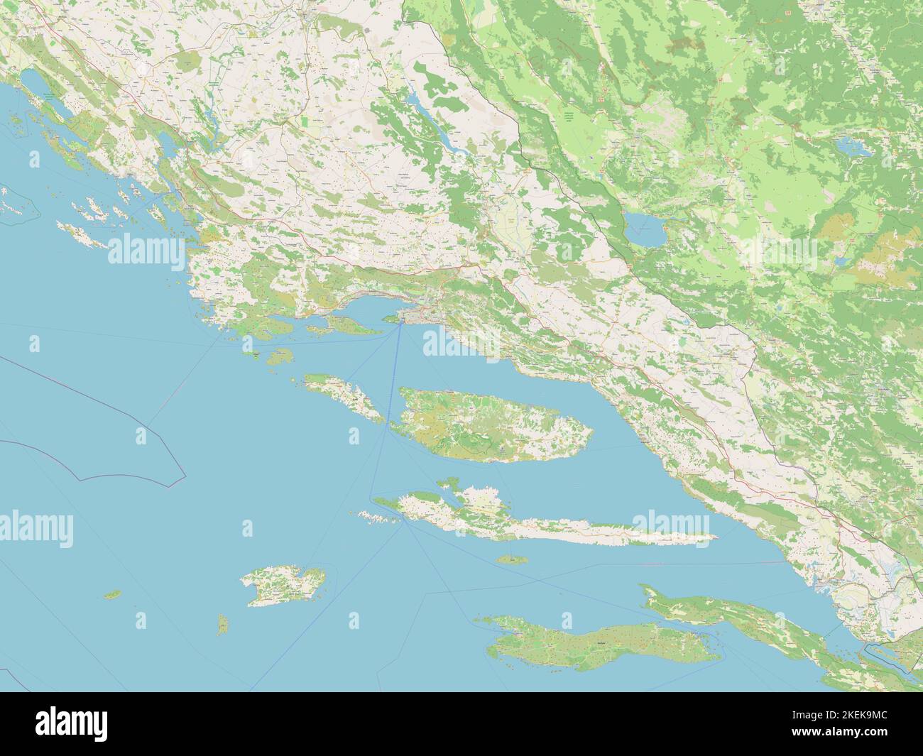 Splitsko-Dalmatinska, county of Croatia. Open Street Map Stock Photo ...