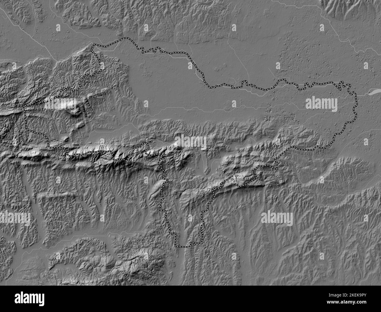 Varazdinska, county of Croatia. Bilevel elevation map with lakes and ...