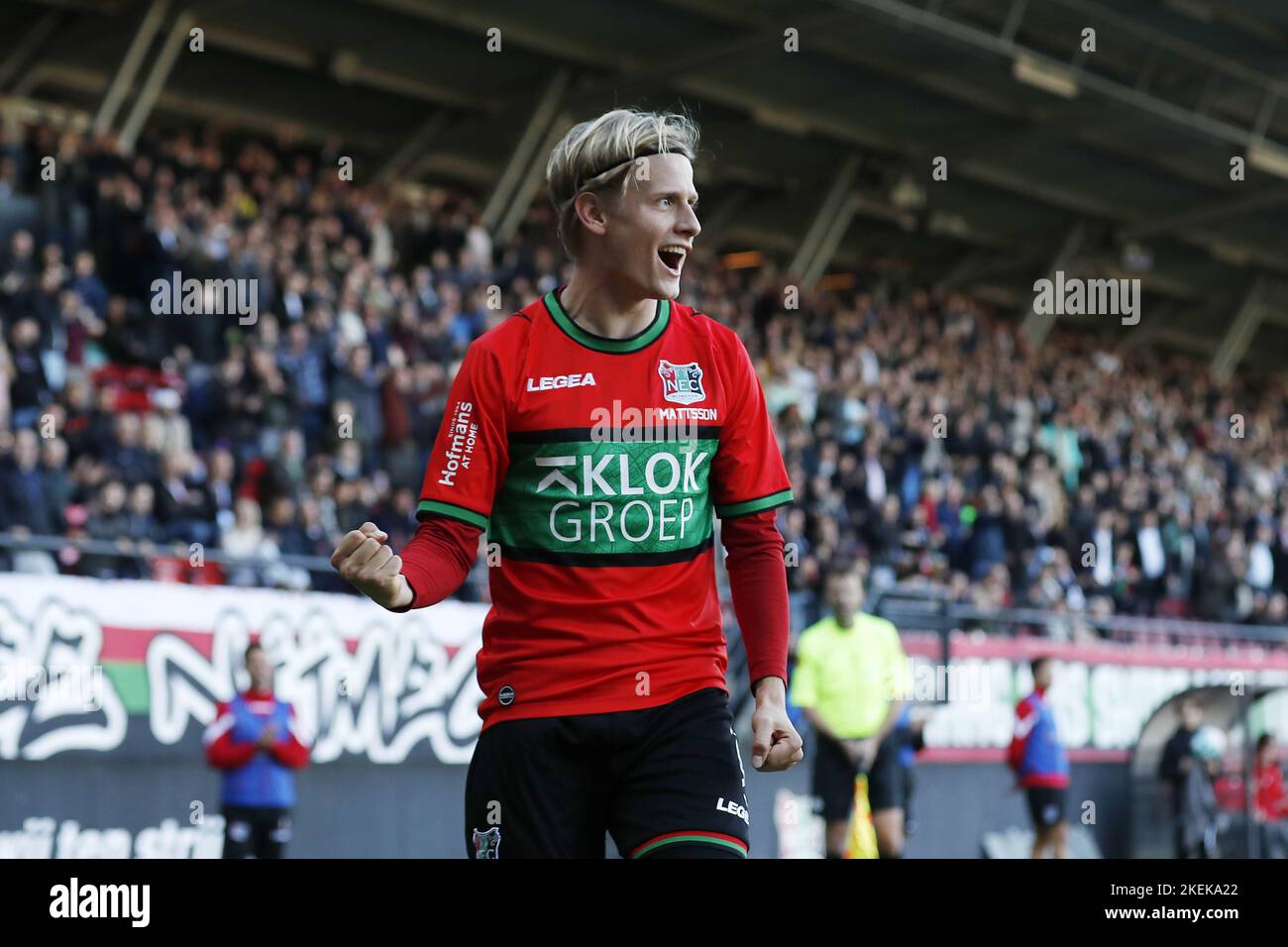 NIJMEGEN - Magnus Mattsson of NEC Nijmegen celebrates the 3-1 during ...