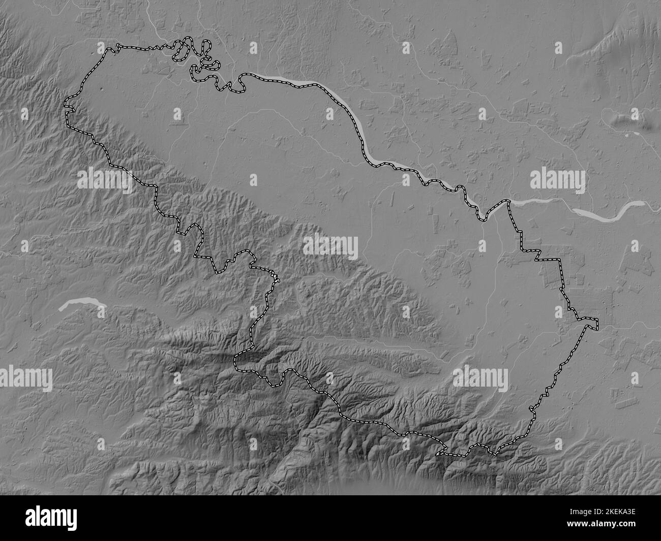 Viroviticko-Podravska, county of Croatia. Grayscale elevation map with ...