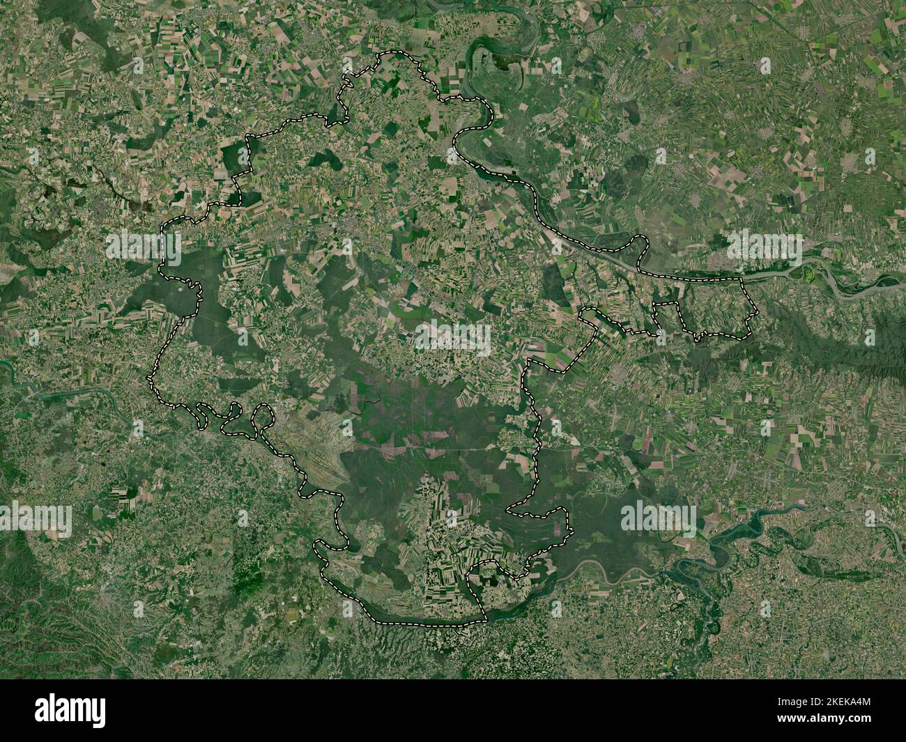 Vukovarsko-Srijemska, county of Croatia. High resolution satellite map ...