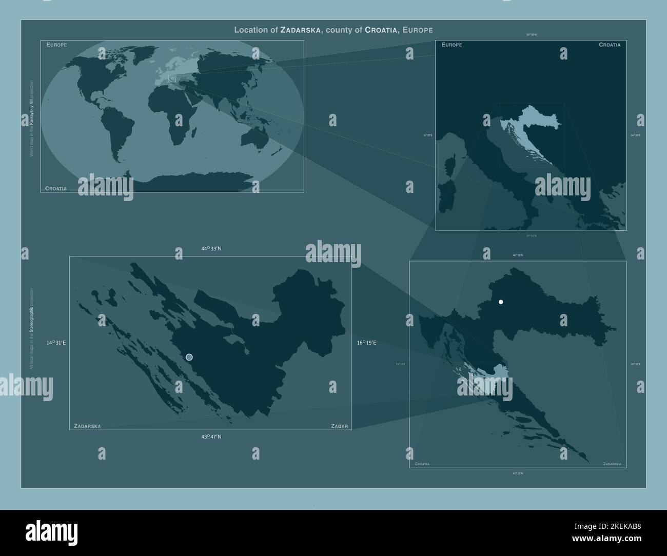 Zadarska map vector hi-res stock photography and images - Alamy