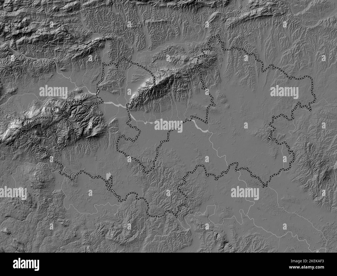 Zagrebacka, county of Croatia. Bilevel elevation map with lakes and ...