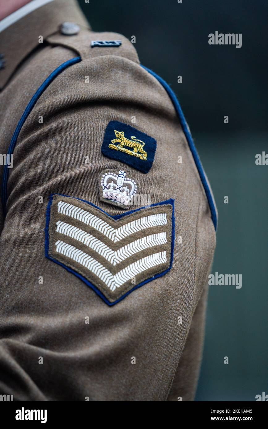 British army stripes , insignia and badge, London, England Stock Photo ...
