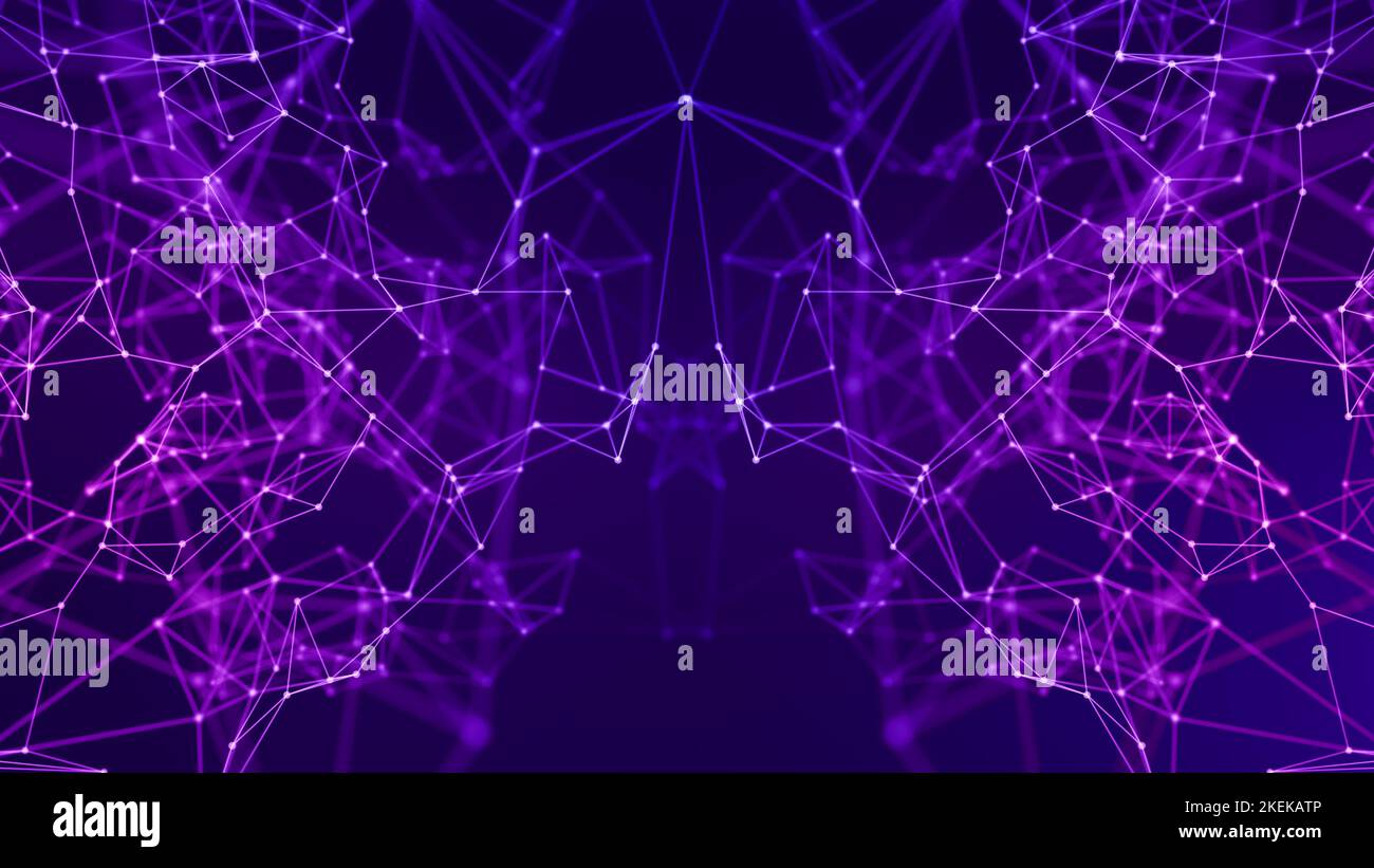 Data symmetry or neurons in a brain connection lines and dots for artificial intelligence ...