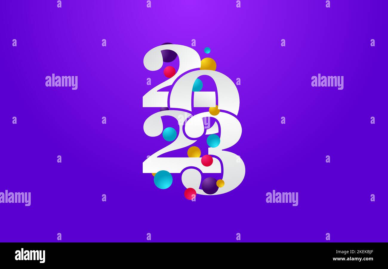 Happy New Year 2023 Text Design For Brochure Design Template Card
