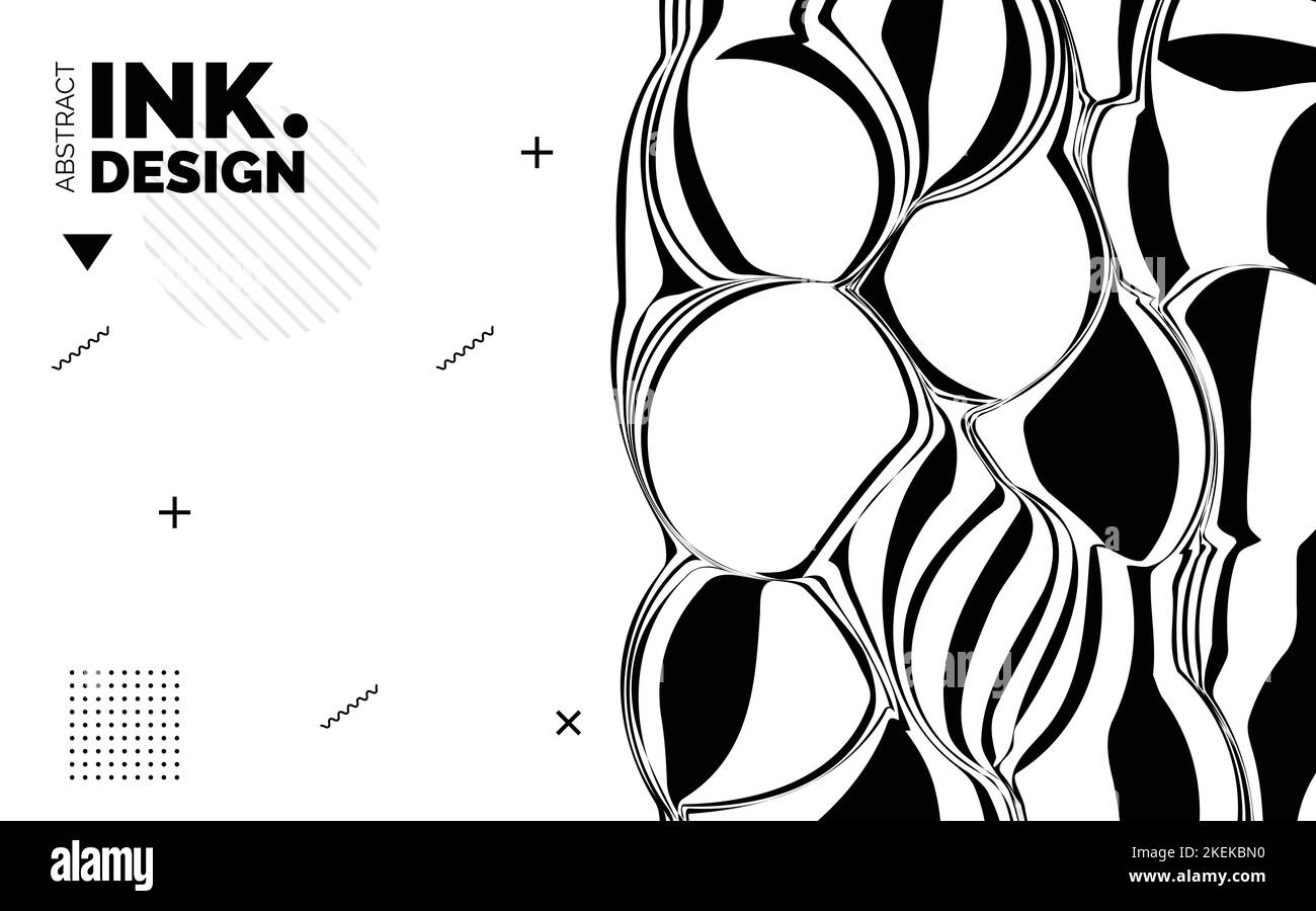 Trendy abstract wavy backgrounds. Seamless striped patterns. Geometry optical effects. Fashion ...