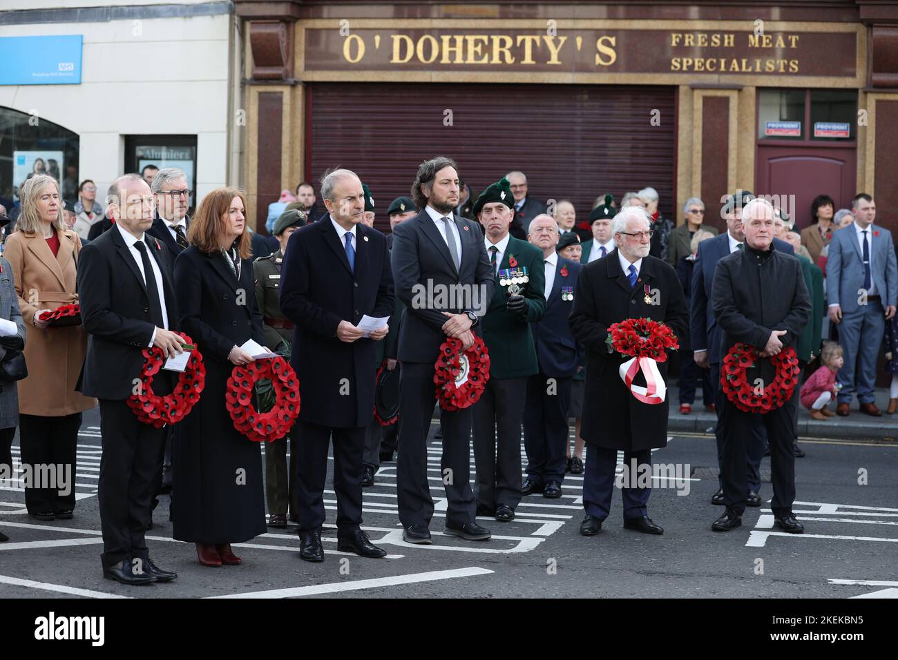 (Front left to right) Northern Ireland Secretary Chris Heaton-Harris ...