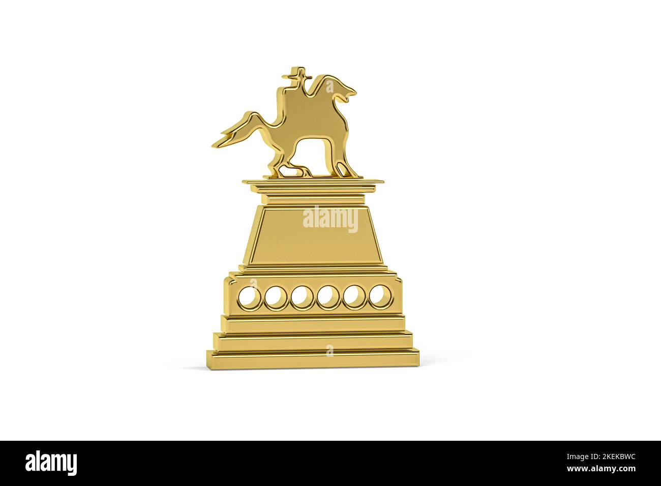 Golden 3d monument icon isolated on white background - 3d render Stock ...